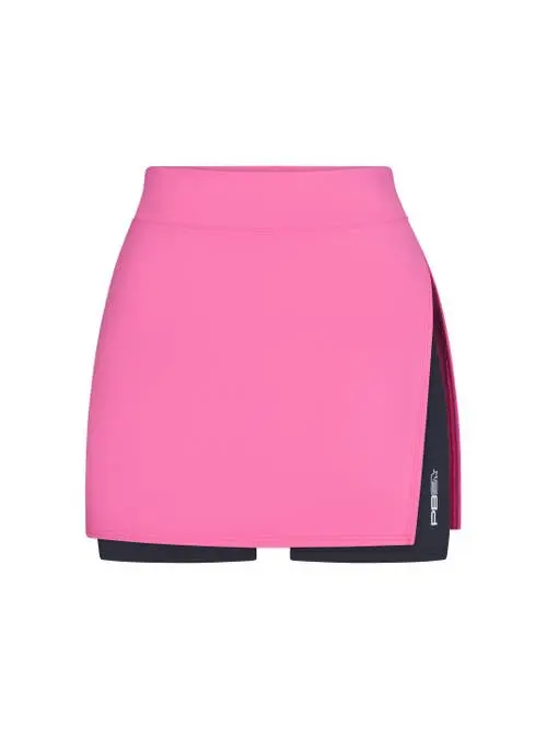 PB5STAR Side Split Pickleball Skirt - Pink-black
