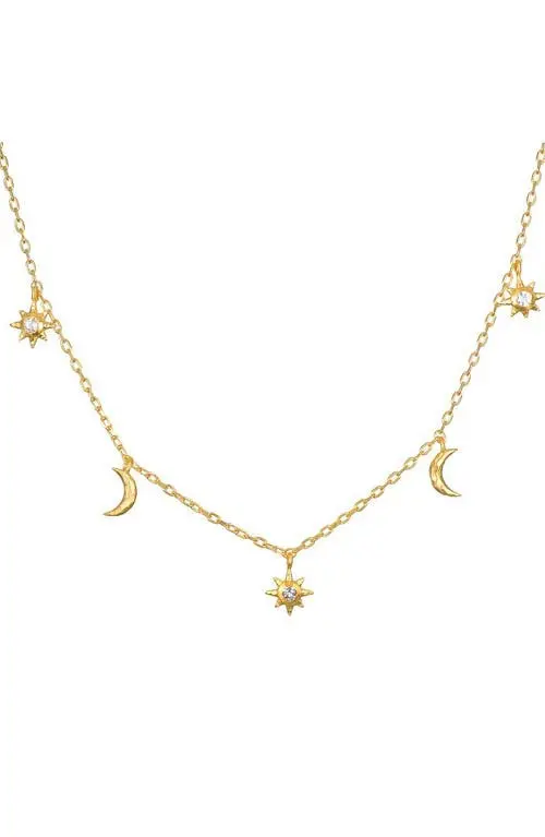 SATYA JEWELRY Enchanted Journey Celestial Choker Necklace - Gold