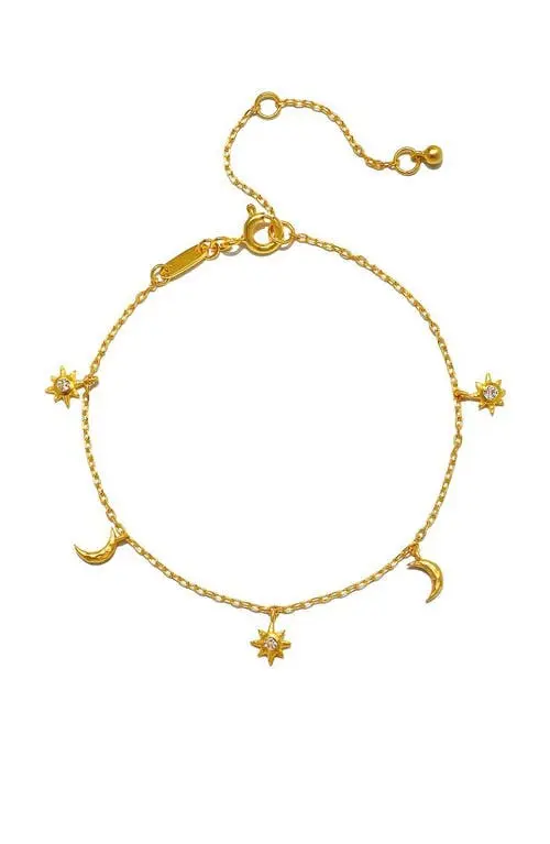 SATYA JEWELRY Enchanted Journey Celestial Charm Bracelet - Gold