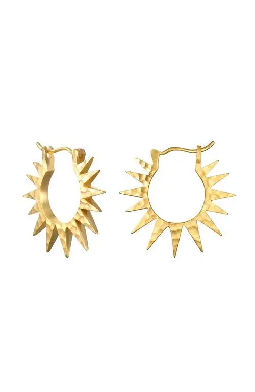 SATYA JEWELRY Starburst Hoop Earrings - Gold