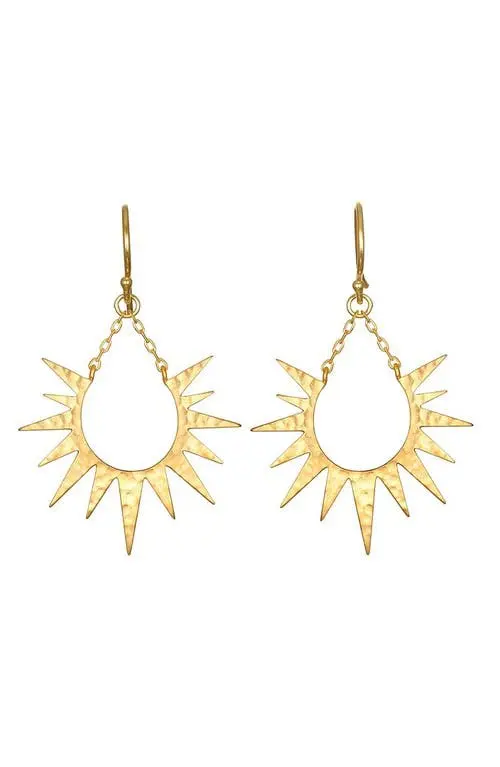 SATYA JEWELRY Starburst Linear Drop Earrings - Gold