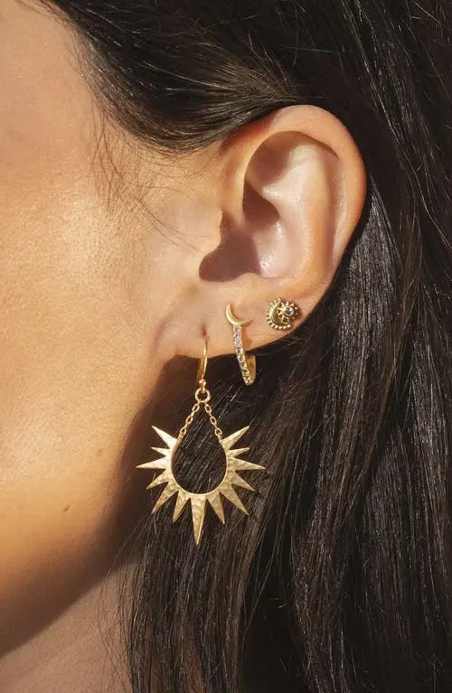 SATYA JEWELRY Starburst Linear Drop Earrings