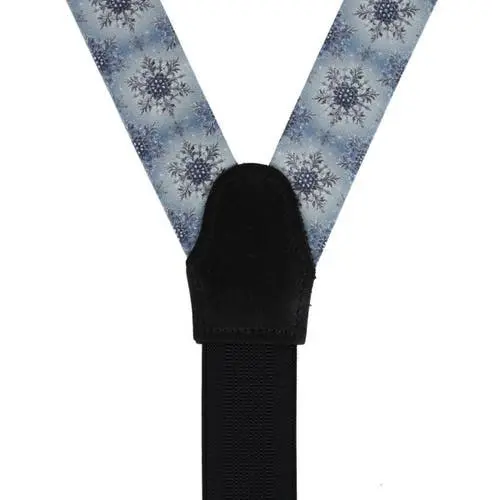 Trafalgar Clarence Snowflake Silk Button End Braces - Light Blue