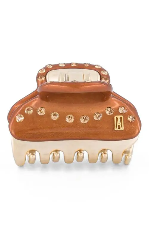 Alexandre De Paris Vendome Crystal Small Hair Clip - Brown