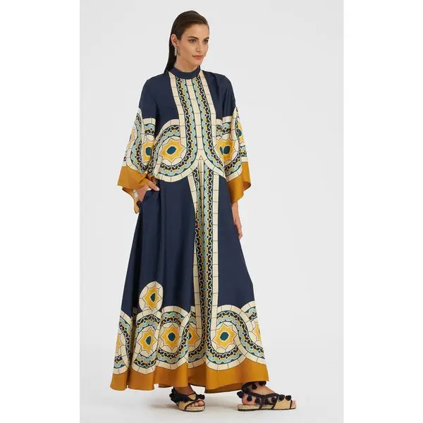 La DoubleJ Magnifico Maxi Dress - Mudejar Placée Blue