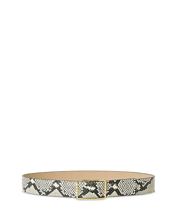 B-low The Belt Milla Snake Embossed Belt - White Gold