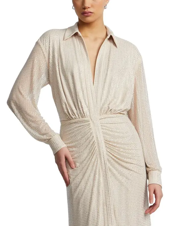 Bcbgmaxazria Embellished Shirt Gown - Creme Brulee