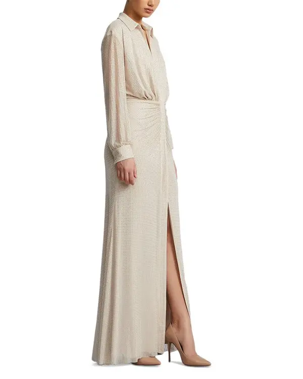 Bcbgmaxazria Embellished Shirt Gown - Creme Brulee
