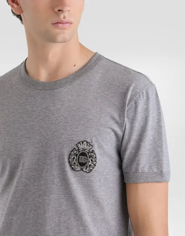 Dolce & Gabbana Cotton T-shirt With Heraldic Patch