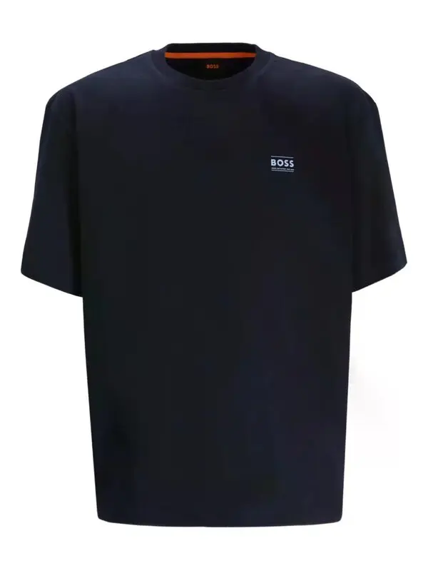BOSS Logo-embroidered Cotton T-shirt - Black
