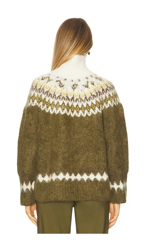 Rag & Bone Beth Oversized Fair Isle Turtleneck - Army Multi