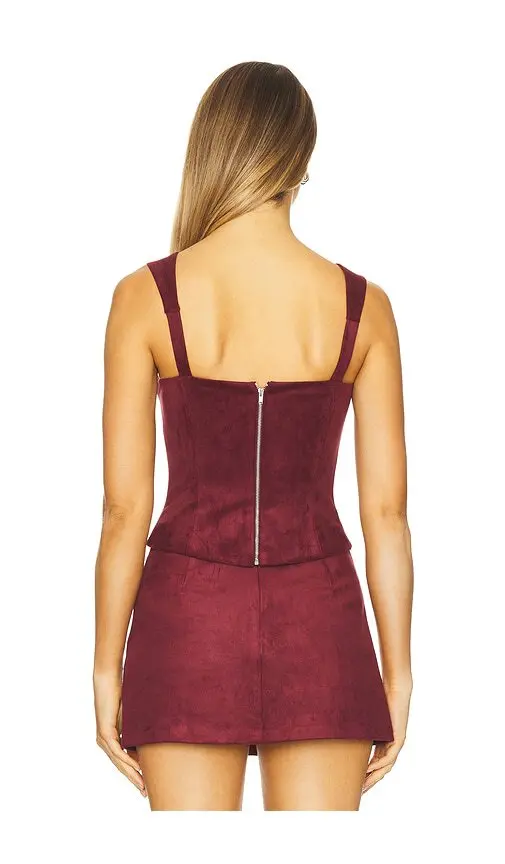 Amanda Uprichard Ceronne Suede Top - Wine