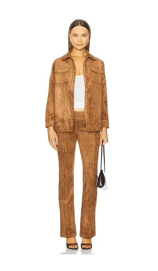 Amanda Uprichard Nirvana Suede Jacket - Pecan