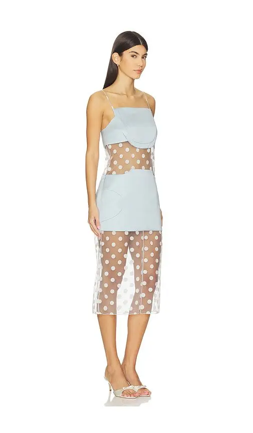 prabal gurung blue dress Prabal Gurung | Corset Top Floral Sundress in Blue main image 1