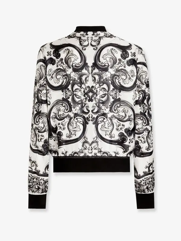 Dolce & Gabbana Silk Jacket With Maiolica Print