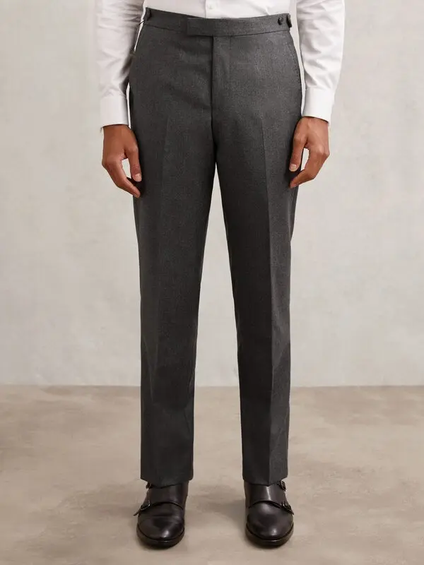 REISS Jackal Wool Flannel Trousers