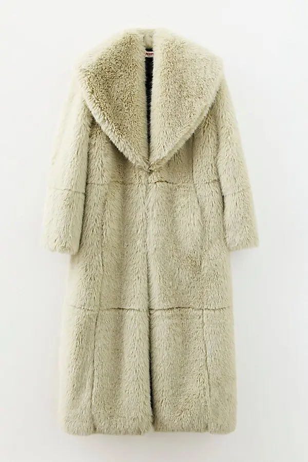 Free People Longline Faux Fur Topcoat