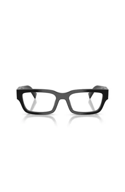 Prada 56mm Rectangle Optical Glasses - Black
