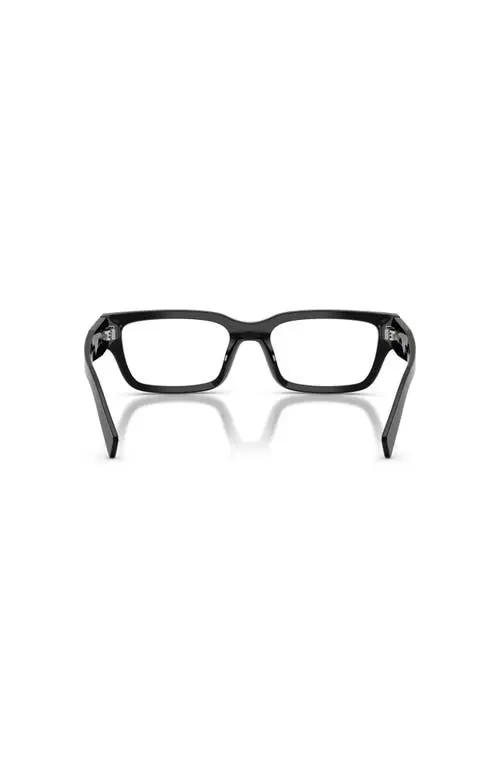 Prada 56mm Rectangle Optical Glasses - Black