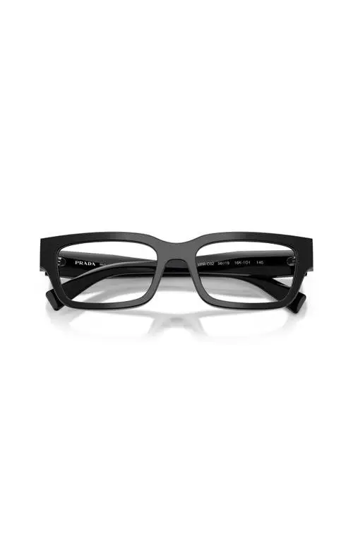 Prada 56mm Rectangle Optical Glasses - Black