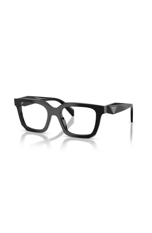 Prada 52mm Irregular Optical Glasses - Black