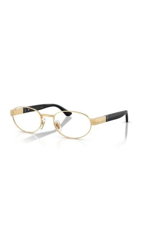 Persol 52mm Oval Eyeglasses - Gold