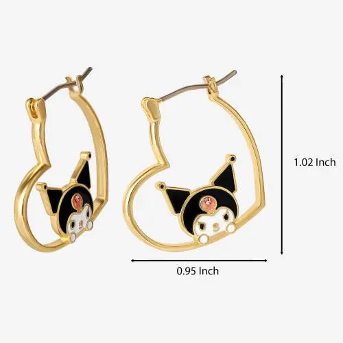 HELLO KITTY Kuromi Heart Hoop Earrings