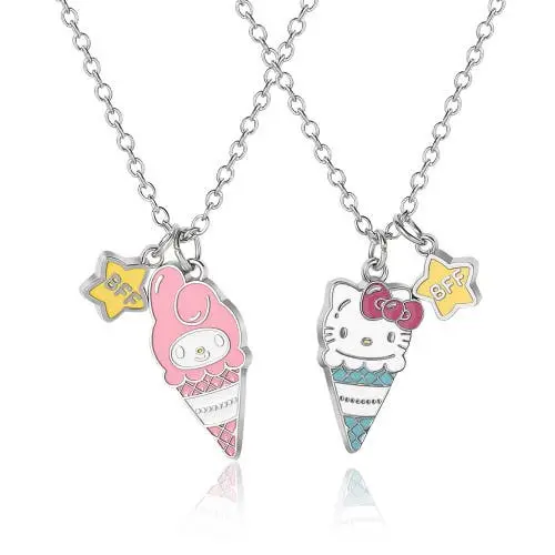 HELLO KITTY Best Friends Ice Cream Cone Necklace Set - Multi