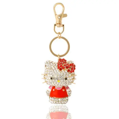 HELLO KITTY Pave 3d Keychain - White/ Red