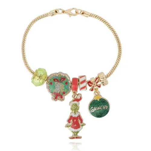 GRINCH Holiday Charm Beaded Bracelet - Multi