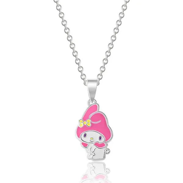 HELLO KITTY Tuxedo Sam Silver Plated Crystal Pendant - Silver/ Pink