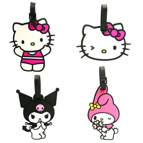 HELLO KITTY Sanrio Luggage Tag Set - White/ Pink/ Black