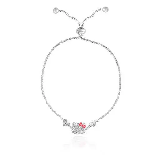 HELLO KITTY Heart Lariat Bracelet - Silver