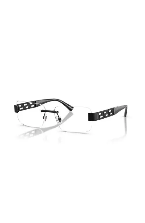 Versace 56mm Rectangle Optical Glasses - Black