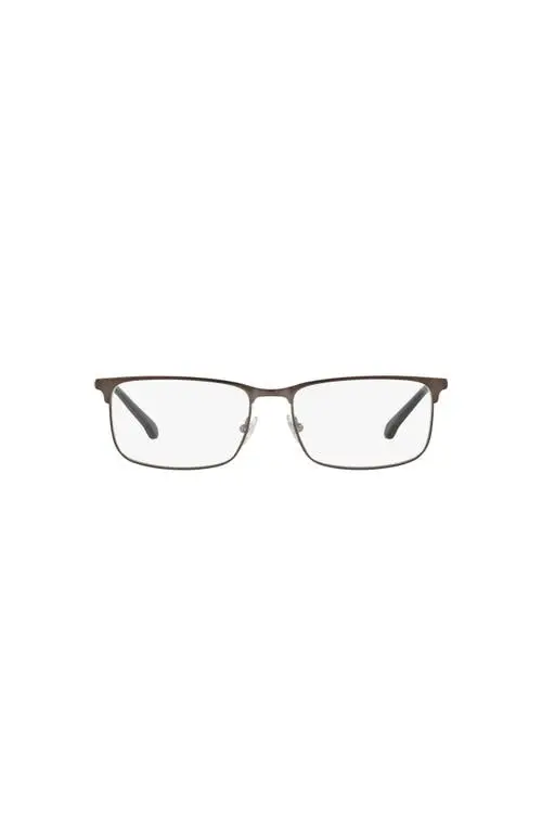 Brooks Brothers Rectangle Full Rim Metal Eyeglasses - Grey