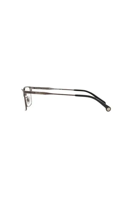 Brooks Brothers Rectangle Full Rim Metal Eyeglasses - Grey