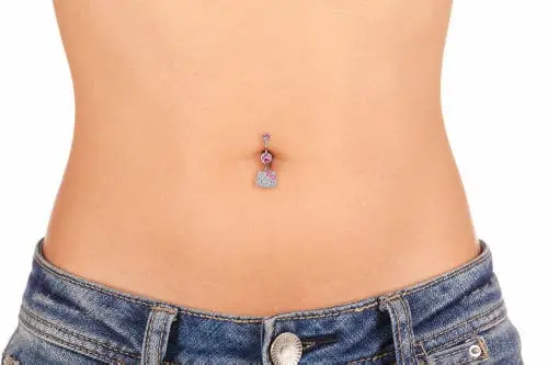 HELLO KITTY 14g Stainless Steel Belly Button Ring - Silver