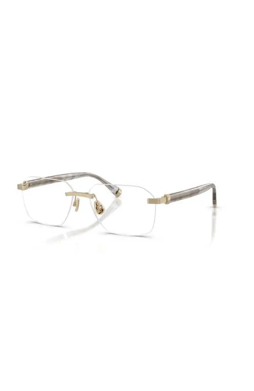Brunello Cucinelli 57mm Rectangle Rimless Optical Glasses - Gold