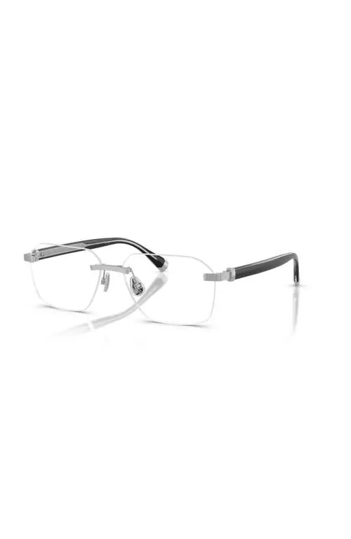 Brunello Cucinelli 57mm Rectangle Rimless Optical Glasses - Transparent