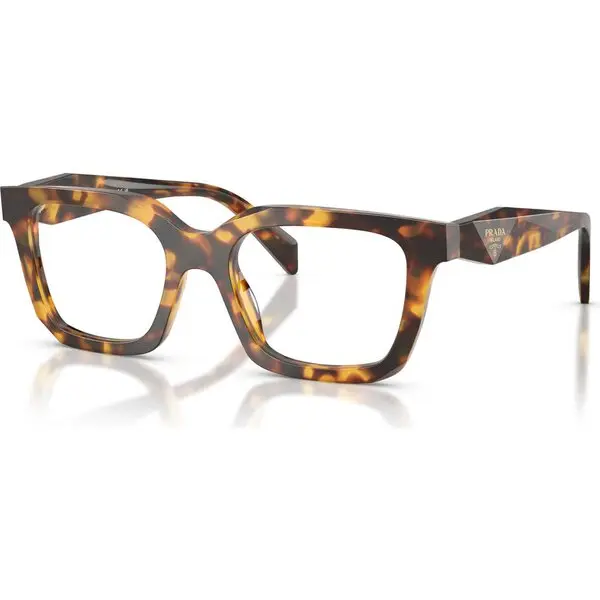 Prada 50mm Irregular Eyeglasses - Tortoise