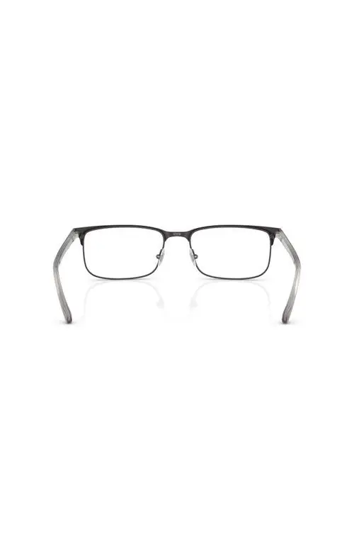 Brooks Brothers 55mm Rectangle Optical Glasses - Grey