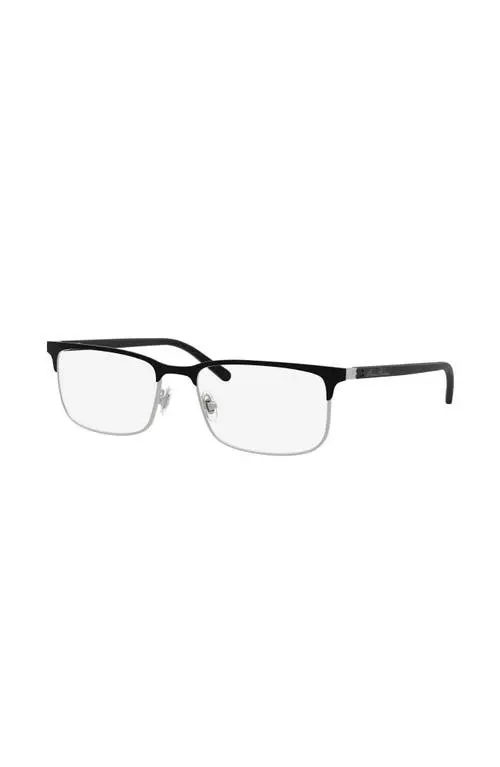 Brooks Brothers 55mm Rectangle Optical Glasses - Silver