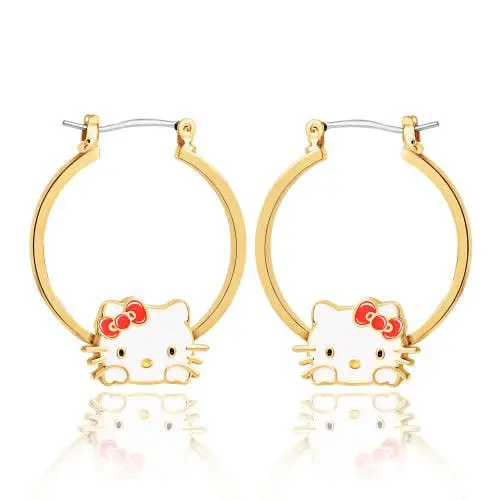 HELLO KITTY Face Hoop Earrings