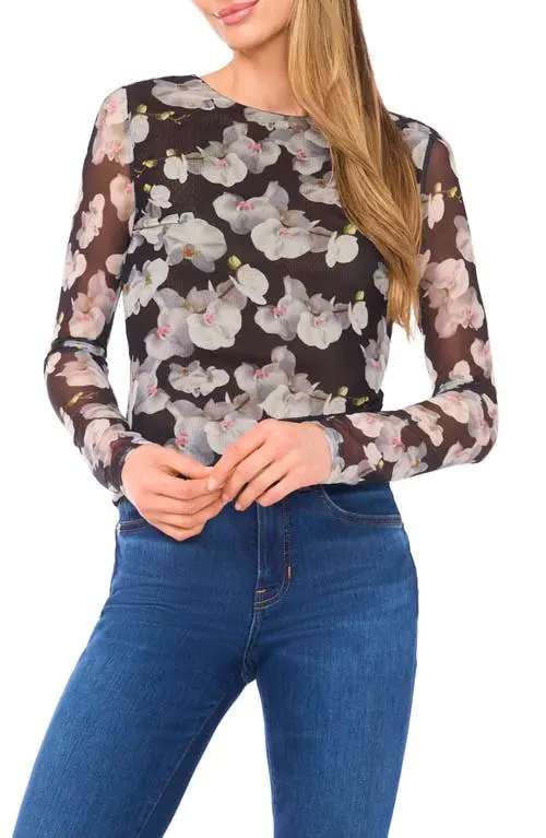 Ted Baker London Floral Mesh Top
