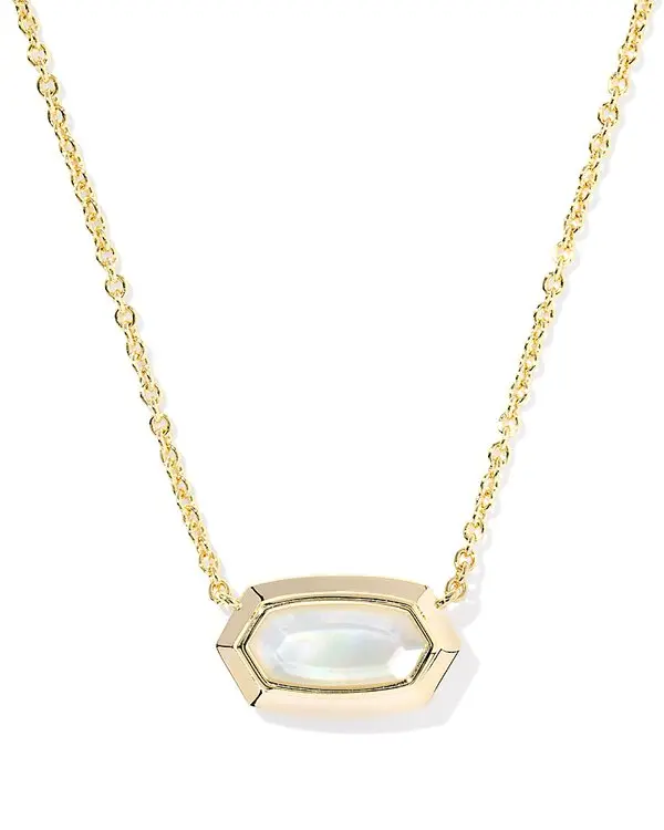 Kendra Scott Elisa Stone Bezel Pendant Necklace - Gold/white