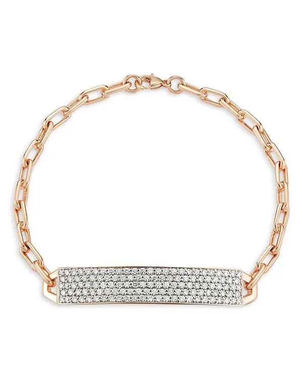 Walters Faith 18k Diamond Pave Id Bracelet - Rose Gold