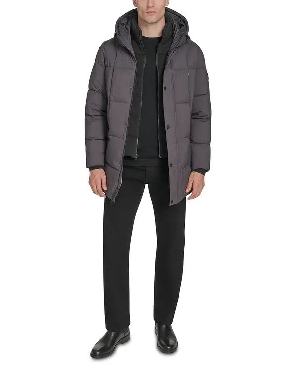 Andrew Marc Millstream Tech Down Parka Jacket - Charcoal