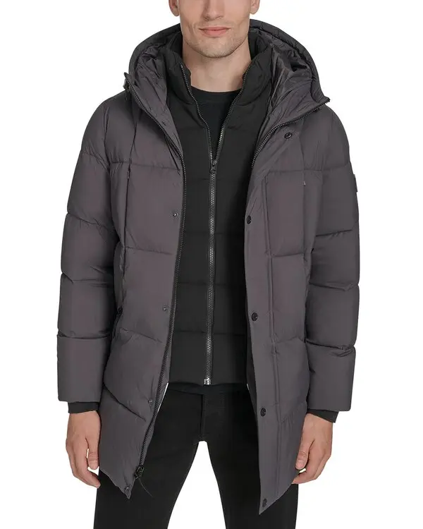 Andrew Marc Millstream Tech Down Parka Jacket - Charcoal