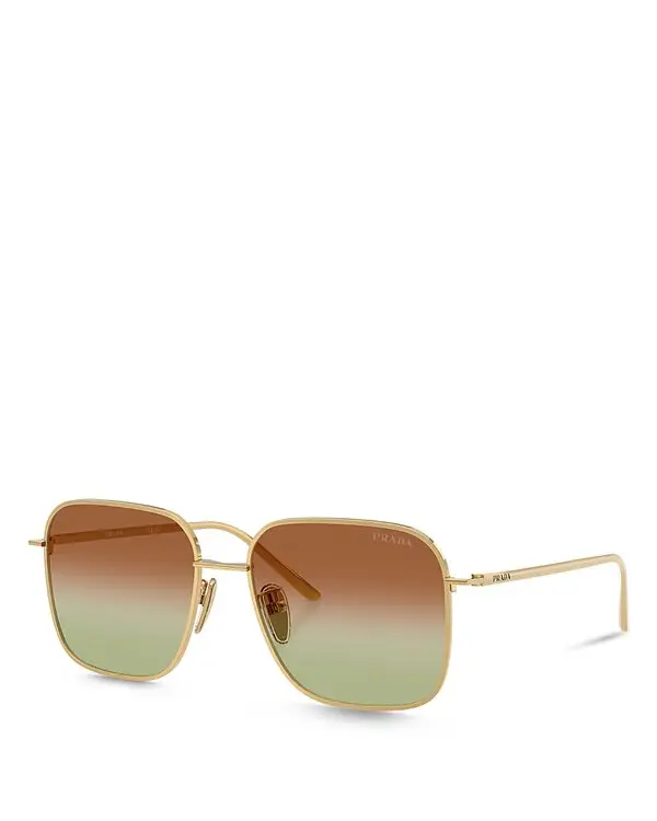 Prada Square Sunglasses, 57mm - Gold