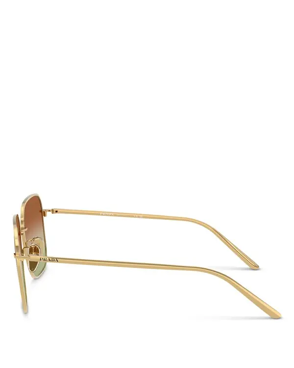 Prada Square Sunglasses, 57mm - Gold